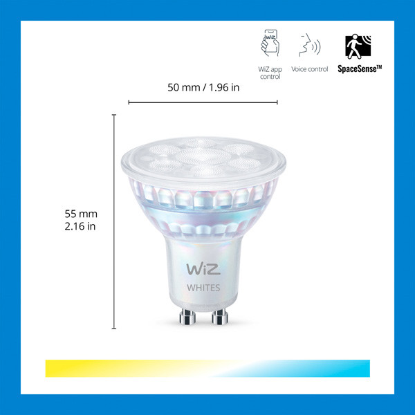 WiZ GU10 Smart led | PAR16 | Helder | 2700-6500K | WiFi | 4.7W WiZ Connected 123led.nl